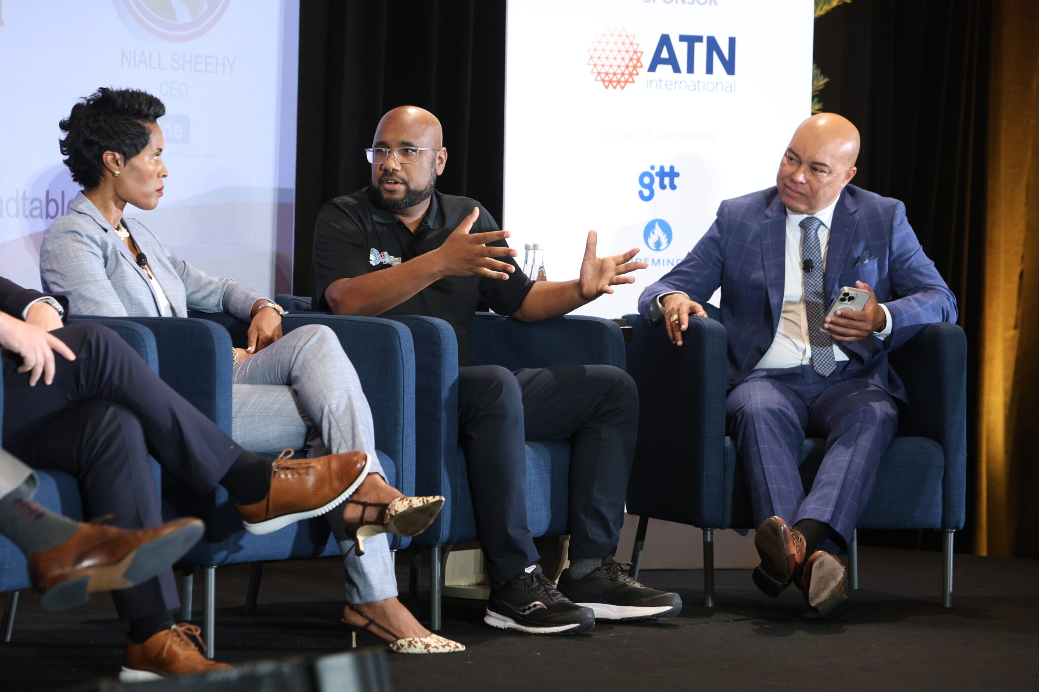 L-R, Operators Round Table Digicel Barbados, Natalie Abrahams Chief ...